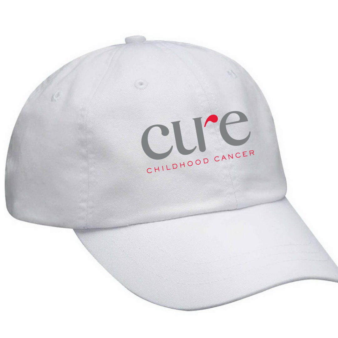 White Embroidered Hat – CURE Childhood Cancer